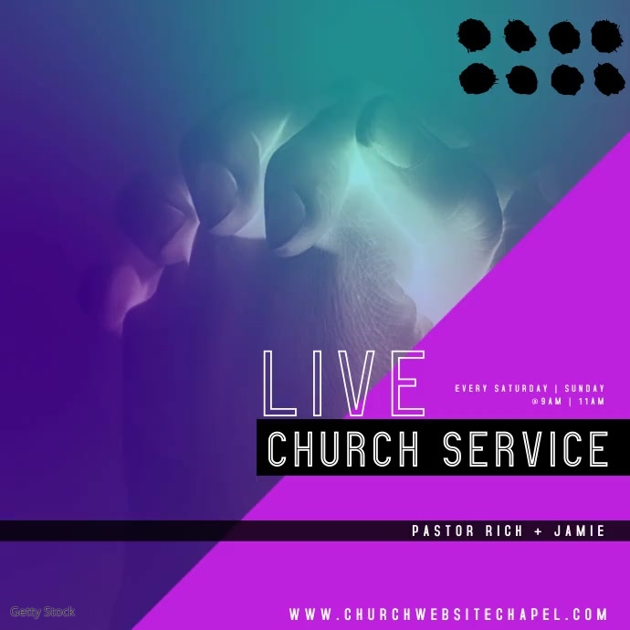 Urban Church Service Pastor Live Banner Template | PosterMyWall