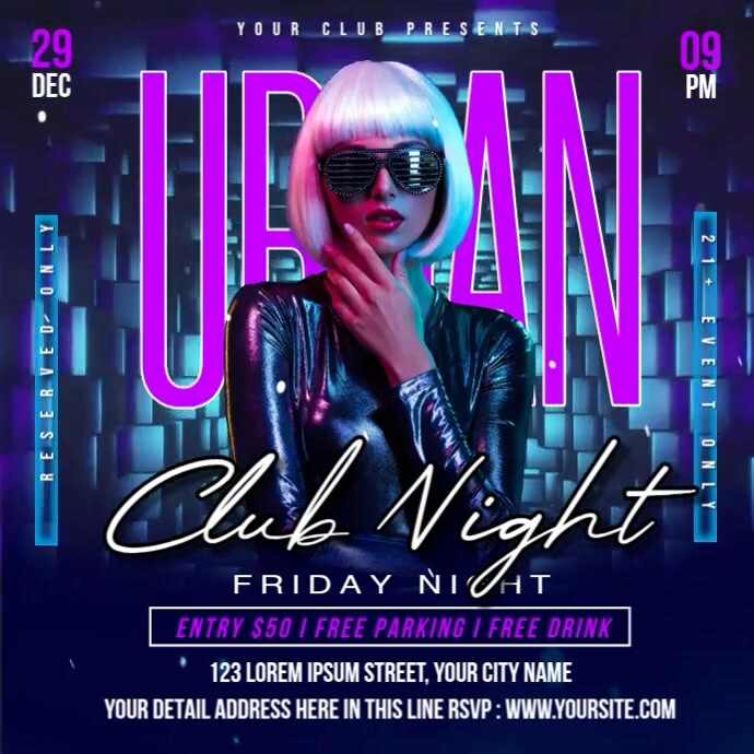 Urban Club Night Template | PosterMyWall