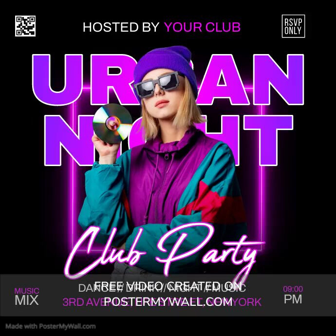Urban Club Party Video Template | PosterMyWall