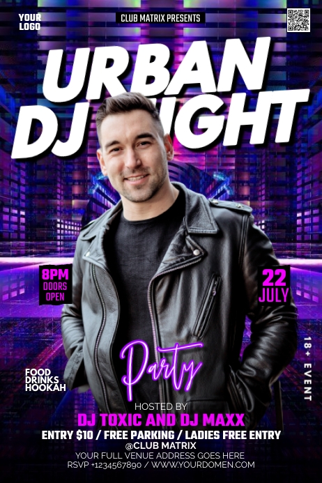 Urban dj night party Template | PosterMyWall