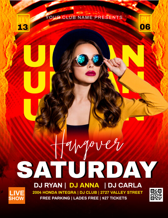 Plantilla de Urban Hangover Saturday | PosterMyWall