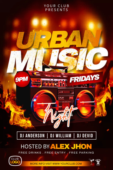 urban music night party flyer Templat | PosterMyWall