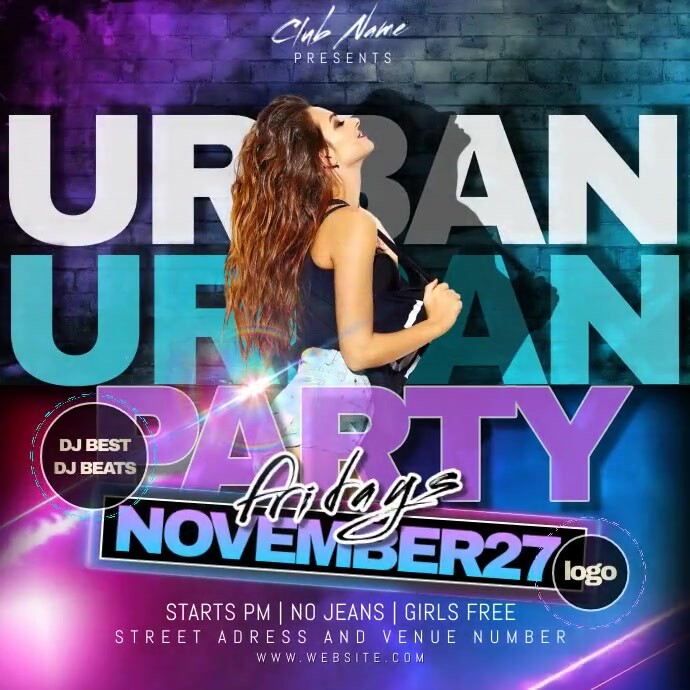 Copy of urban music party night modern flyer psd free | PosterMyWall