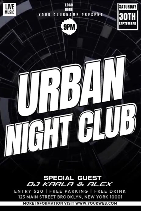 Urban Night Club Template | PosterMyWall