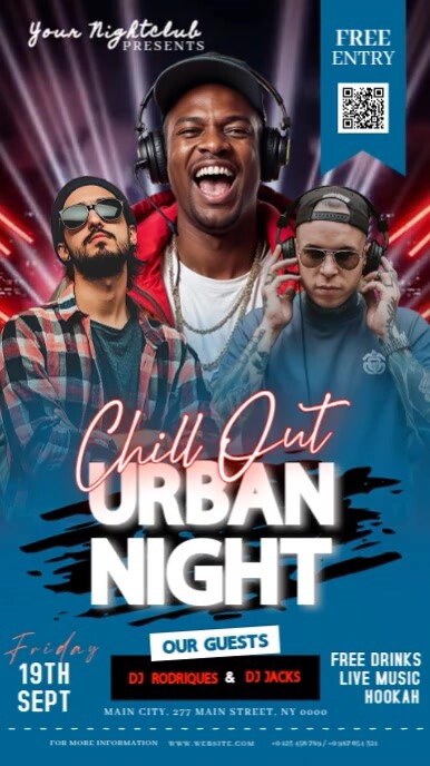 Copy of urban night club party event ad design template | PosterMyWall