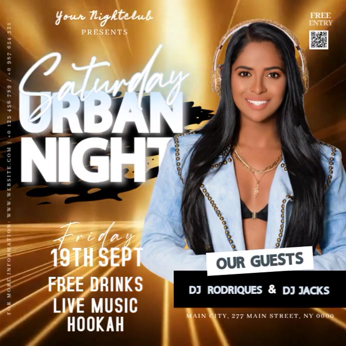 urban night club party event ad design template | PosterMyWall