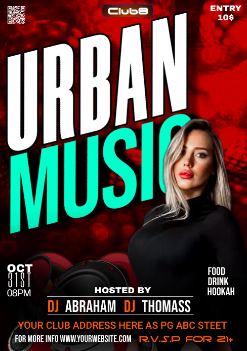urban night dj party ads Template | PosterMyWall