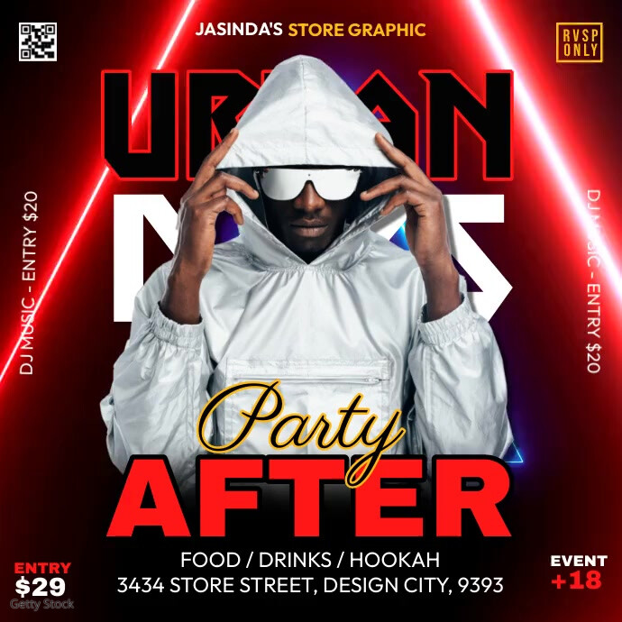 Urban Night Event Ads Template | PosterMyWall