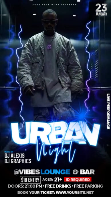 Plantilla de Urban Night Neon Street Party | PosterMyWall