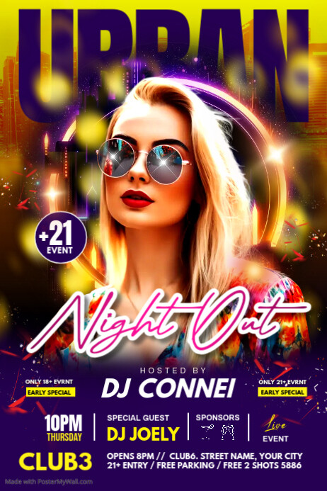URBAN NIGHT OUT Template | PosterMyWall