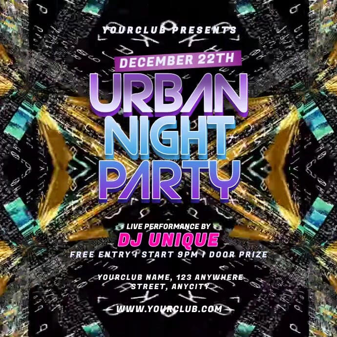 Urban Night Party Template | PosterMyWall