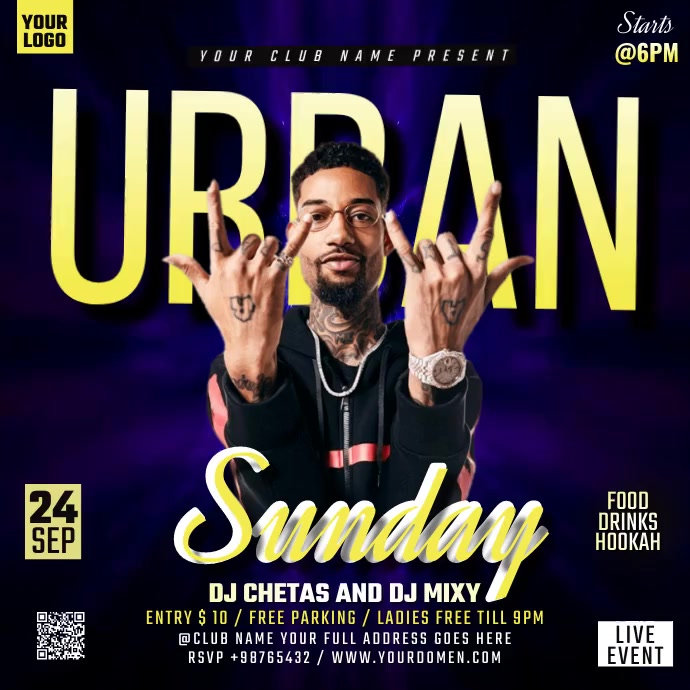 Urban night party Template | PosterMyWall