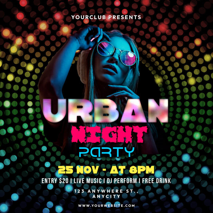 Urban Night Party Template | PosterMyWall