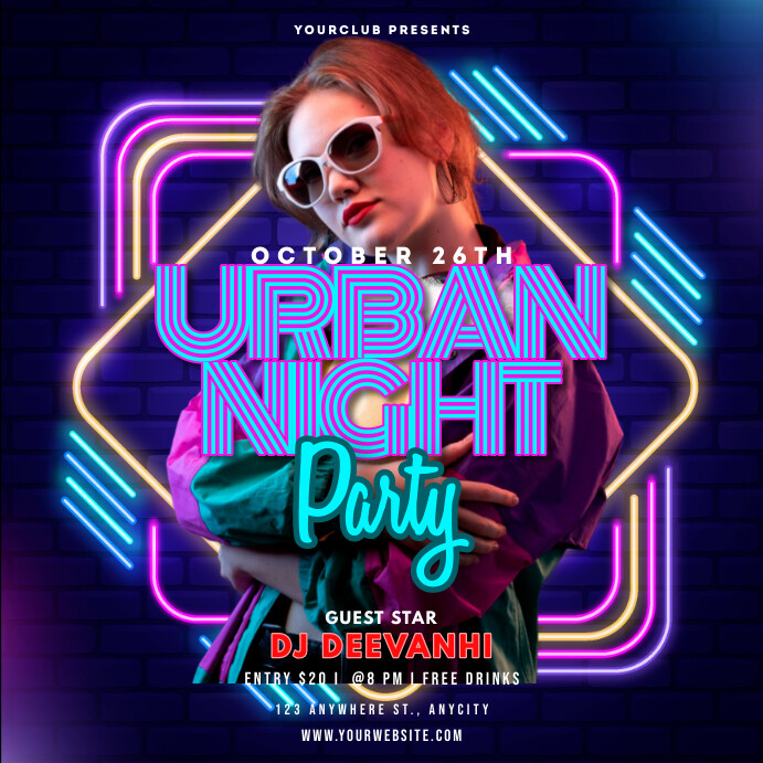 Urban Night Party Template | PosterMyWall