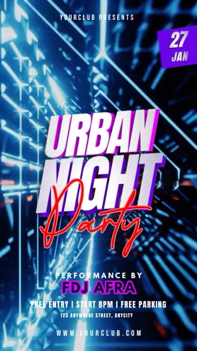 Urban Night Party Template | PosterMyWall