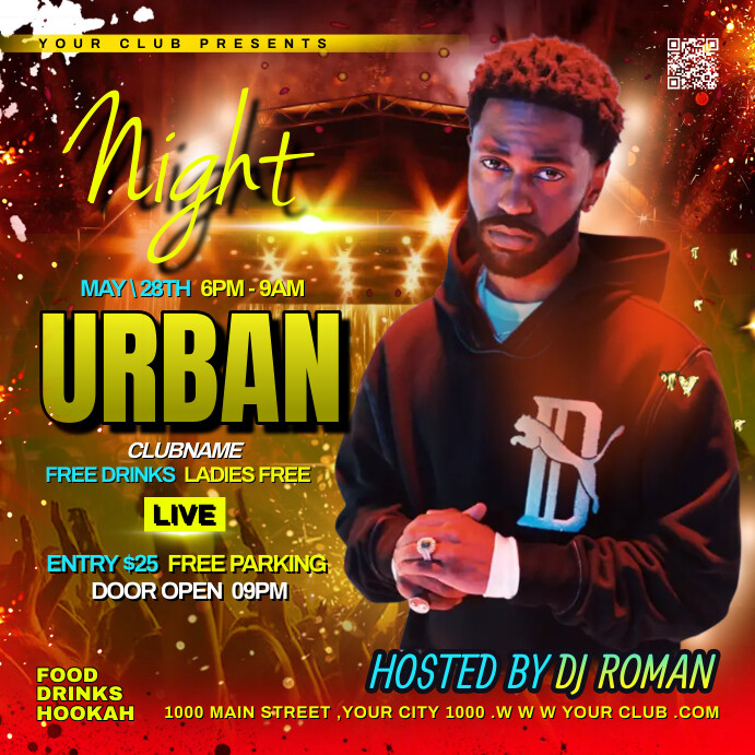 Copy of Urban night party flyer | PosterMyWall