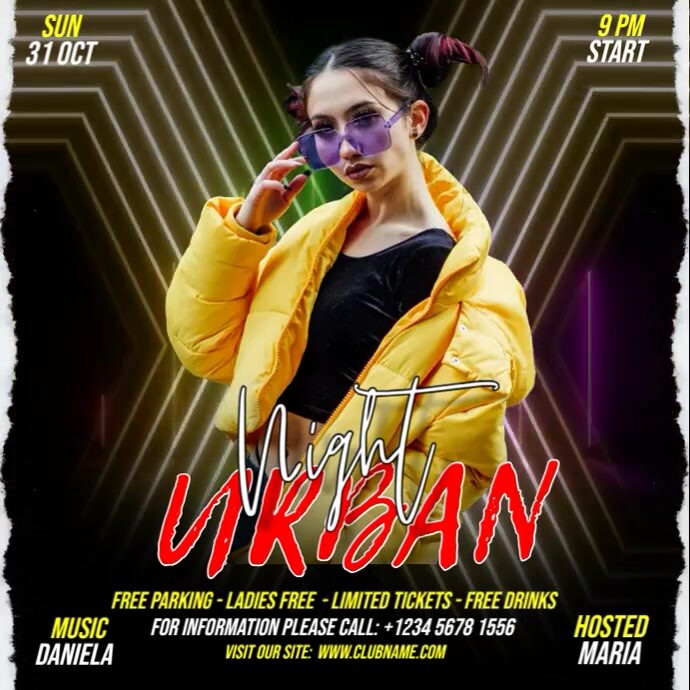Urban Night Party Video Ads Template | PosterMyWall