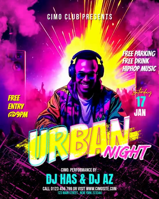 Urban Night Party Video Template | PosterMyWall
