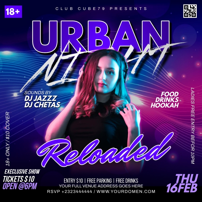 Urban night reloaded Template | PosterMyWall