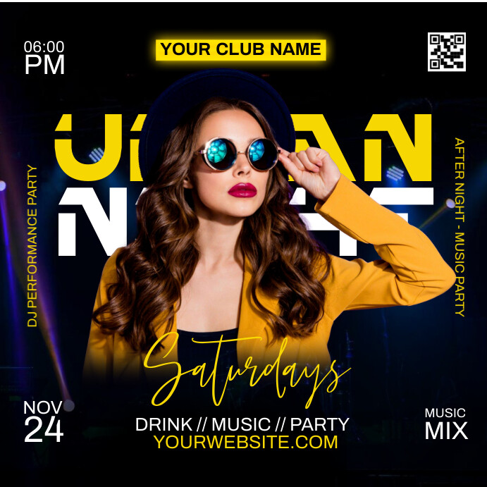 Urban Night Saturday Ads Template | PosterMyWall
