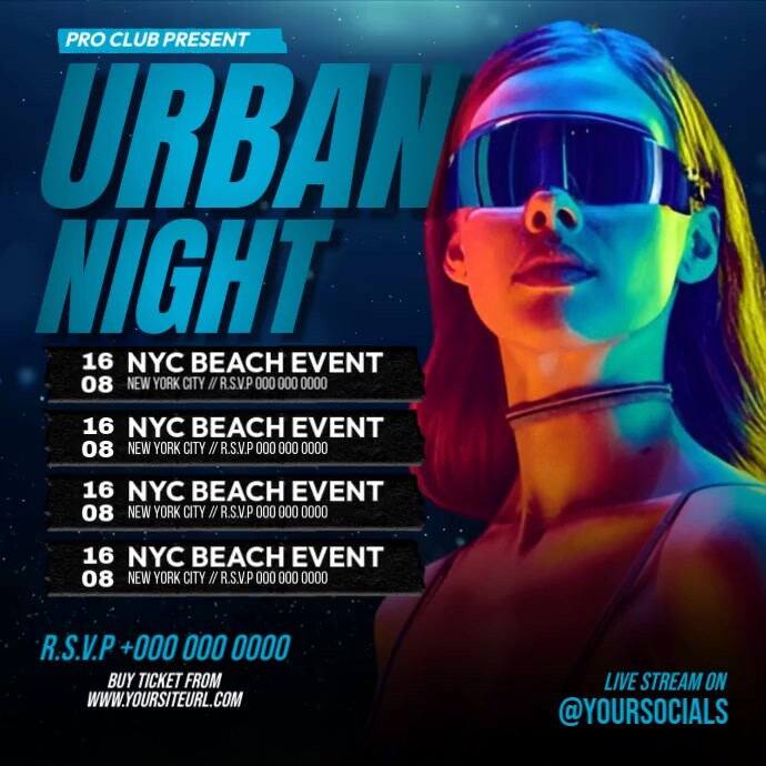 Urban Night Schedule Template | PosterMyWall