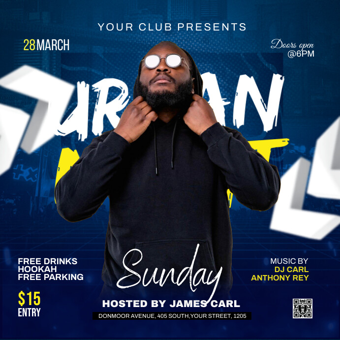 Urban Night Sunday Ads Template | PosterMyWall