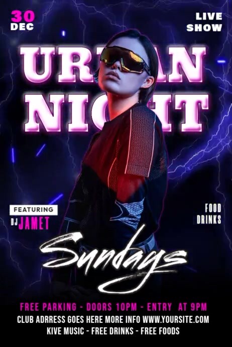 Urban Night Sunday Party Template | PosterMyWall