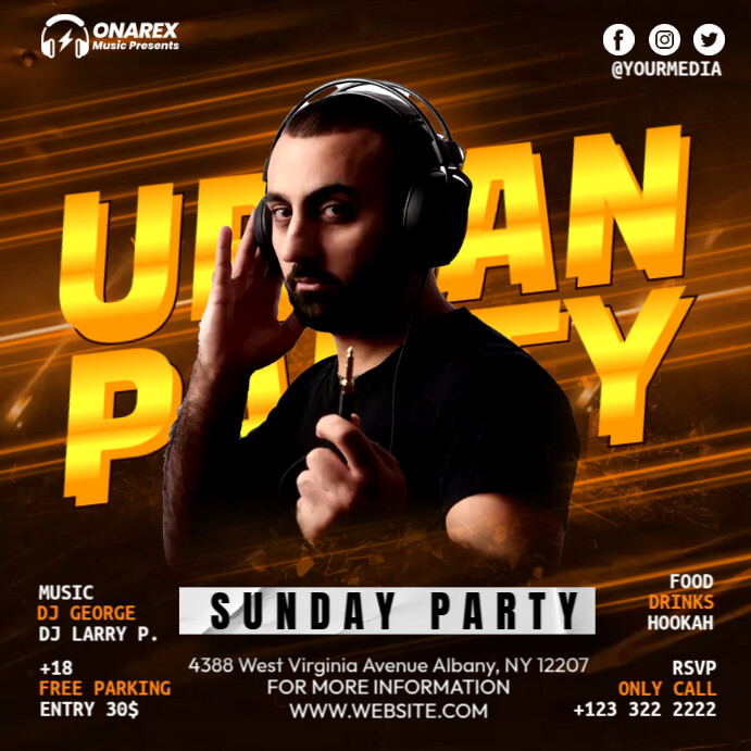 Plantilla de Urban Orange Party | PosterMyWall