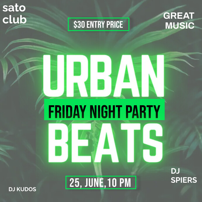 URBAN PARTY Template | PosterMyWall