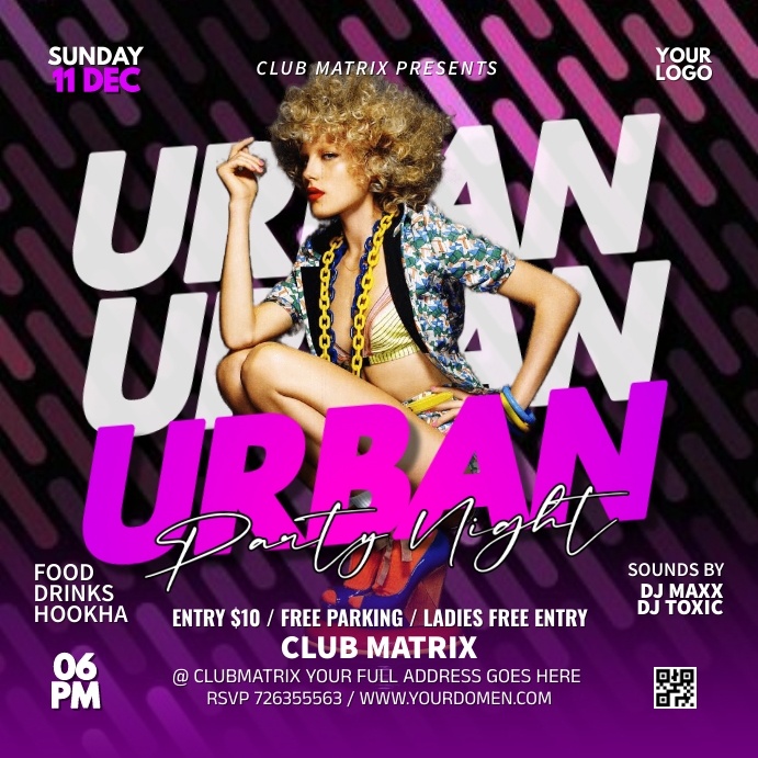 Plantilla de Urban party night | PosterMyWall