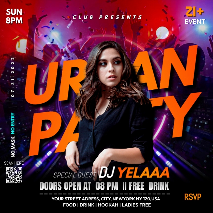 Urban Party Night Template | PosterMyWall