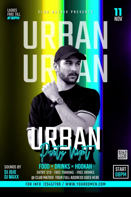Urban party night Template | PosterMyWall