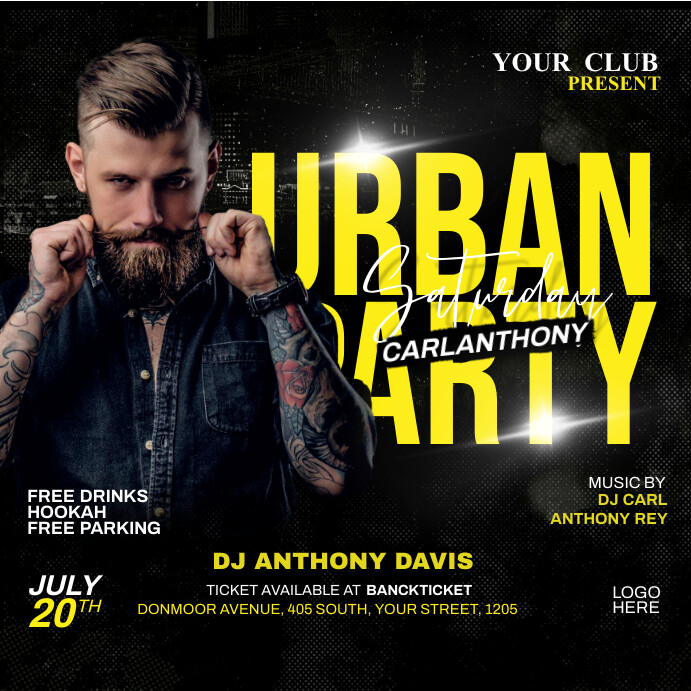 Urban Party Saturday Ads Template | PosterMyWall