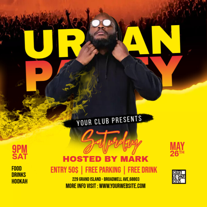 Urban Party Saturday Ads Template | PosterMyWall