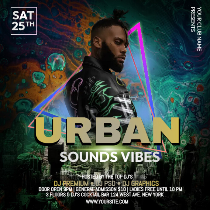Urban Sound Party Template | PosterMyWall
