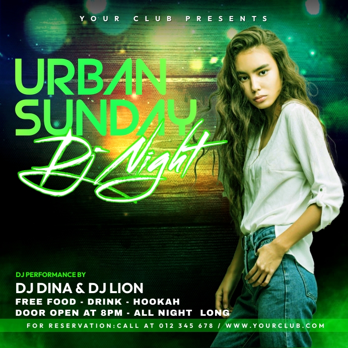 Urban Sunday Dj Night Template | PosterMyWall