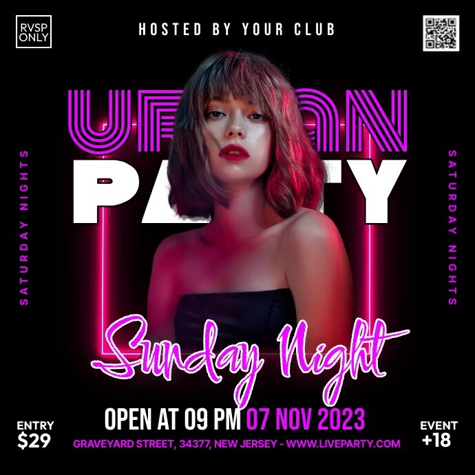 Urban Sunday Night Party Template | PosterMyWall