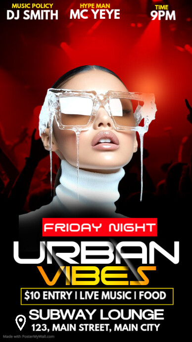 urban vibe party Template | PosterMyWall