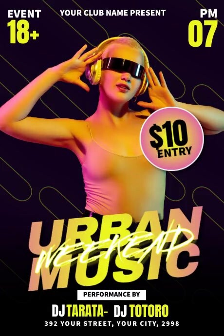 Urban Weekend Music Template | PosterMyWall