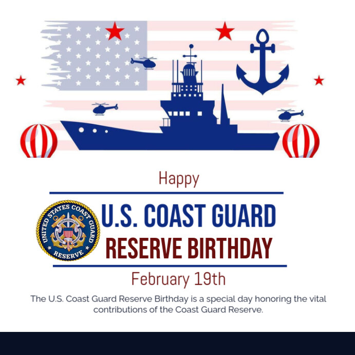 us coast guard reserve birthday Template | PosterMyWall