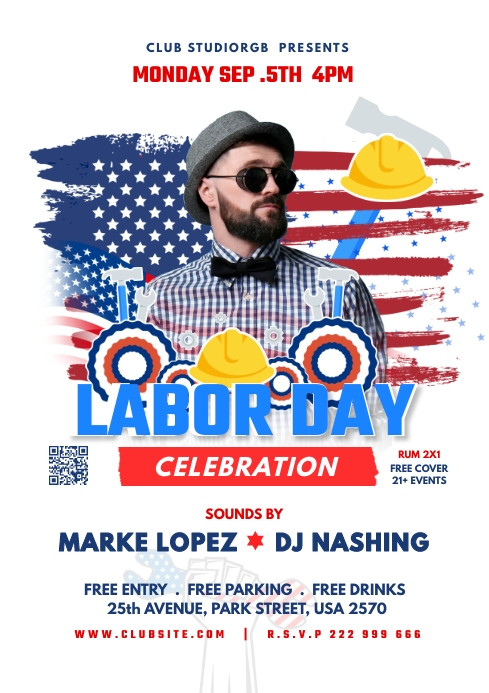Us Labor Day Celebration flyer Template | PosterMyWall