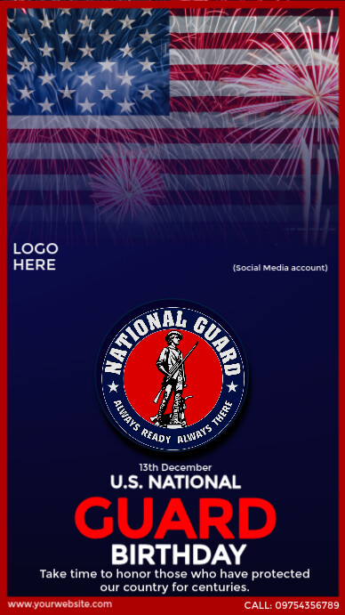 us national guard birthday design Template | PosterMyWall