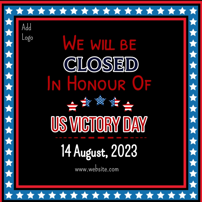 us victory day business closing ad (2) Template | PosterMyWall