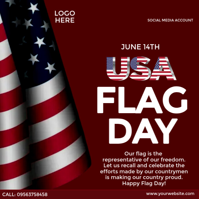 Modèle usa flag day | PosterMyWall