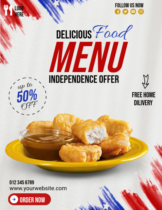USA Food Menu Template | PosterMyWall