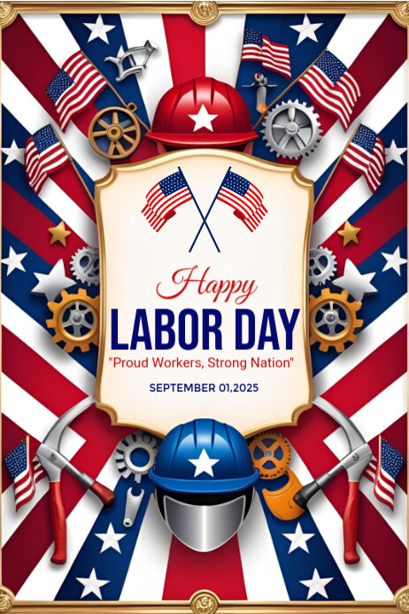 USA Labor Day Poster Design Template | PosterMyWall