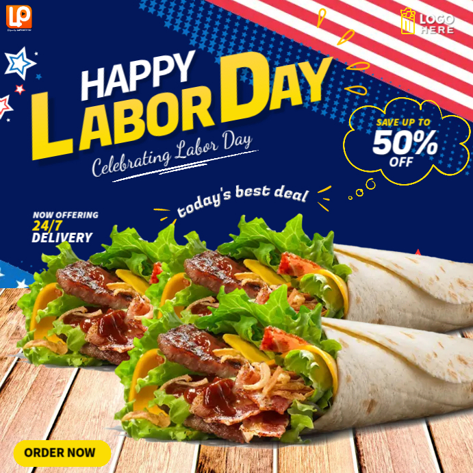 USA Labor Day Shawarma Template | PosterMyWall