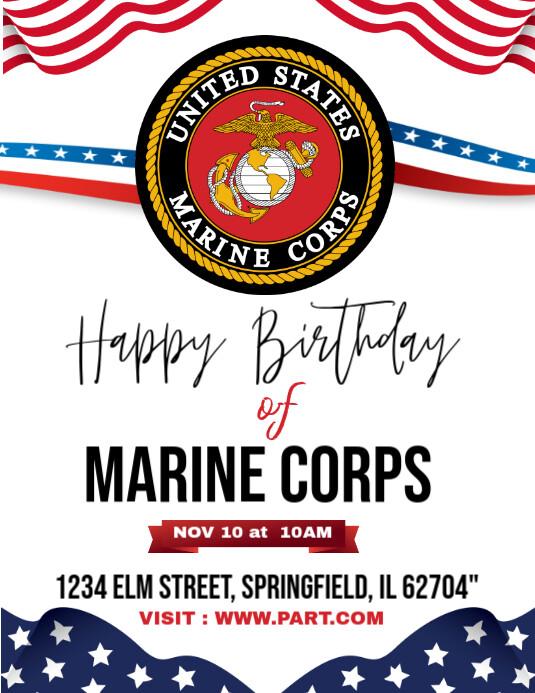 Plantilla de usa marine corps birthday design template | PosterMyWall