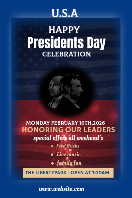 USA president day design Template | PosterMyWall