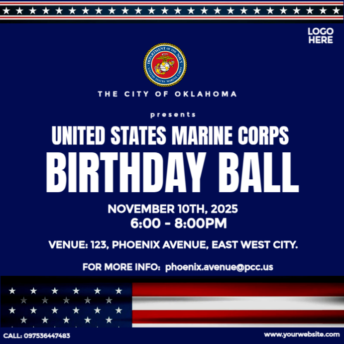 Plantilla de USMC Day Birthday Ball Template | PosterMyWall